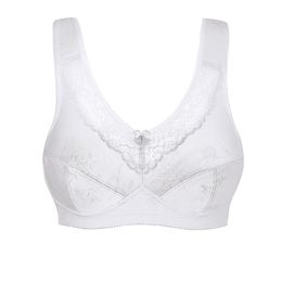SuSa Damen Entlastungs-BH "Entlastungs BH ohne B&uuml;gel Basic", Gr. 90, wei&szlig;, Stoff, Obermaterial: 55% Polyamid PA. 39% Baumwolle CO. 6% Elasthan EL.,