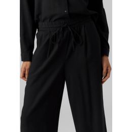 V&eacute;ro Moda VERO MODA Damen Schlupfhose "VMJESMILO HW WIDE PANTS WVN NOOS", schwarz, Gr. XS, unifarben, Web, Obermaterial: 55% Viskose, 45% Leinen, Hosen, mit
