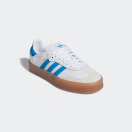 Sneaker adidas originals "SAMBAE KIDS", M&auml;dchen, Gr. 36, cloud wei&szlig;, bright blau, gold metallic, Baumwolle, Synthetik, Schuhe Sneaker, f&uuml;r Jugendliche