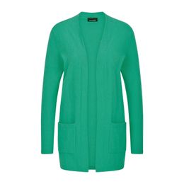 GOLDNER Damen Strickjacke "Kurzgr&ouml;&szlig;e Elegante Strickjacke mit Kaschmir", gr&uuml;n, Gr. 23, Obermaterial: 95% Baumwolle CO. 5% Kaschmir WS., Strickjacken,