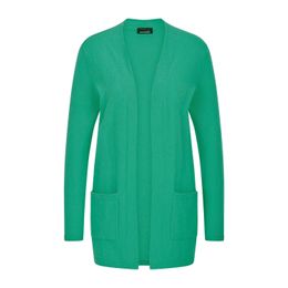 GOLDNER Damen Strickjacke "Kurzgr&ouml;&szlig;e Elegante Strickjacke mit Kaschmir", gr&uuml;n, Gr. 22, Obermaterial: 95% Baumwolle CO. 5% Kaschmir WS., Strickjacken,