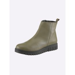 Heine Damen Stiefelette, Gr. 39, gr&uuml;n, Glattleder, Leder, Schuhe