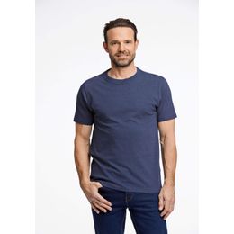 Bison Herren Kurzarmshirt "T-Shirt (Kurzarm) Comfort Fit", blau, Gr. L, unifarben, Obermaterial: 100% Baumwolle, Shirts