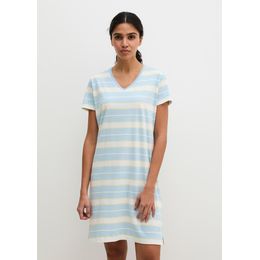 Marc O'Polo MARC O'POLO Damen Nachthemd "Mix N Match Cotton", Gr. XLniagara mist stripe 2, Single Jersey, Obermaterial: 100% Baumwolle, Kleider, mit kurzem Arm