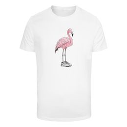 MisterTee Damen T-Shirt "MisterTee Herren Flamingo Baller Tee"wei&szlig;, Gr. L, bedruckt, 100% Baumwolle, Shirts