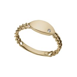 Firetti Damen Diamantring "Schmuck Geschenk Gold 333 Damenring Goldring Panzerkette", 16, 0,02 P2 = erkennbare Einschl&uuml;sse, Diamanten Gelbgold 333,
