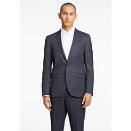 Junk De Luxe Herren Anzugsakko "Sakko Slim Fit", blau, Gr. 52, Obermaterial: 54% Polyester, 44% Wolle, 2% Elasthan. Futter: 100% Viskose, Sakkos