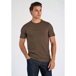 LINDBERGH Herren T-Shirt "T-Shirt Relaxed Fit", braun, Gr. M, unifarben, Obermaterial: 100% Baumwolle, Shirts