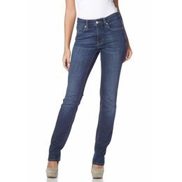 MAC Damen Stretch-Jeans "Melanie", blau, Gr. 42, Abriebeffekte, Denim/Jeans, Obermaterial: 98% Baumwolle, 2% Elasthan, Jeans, Gerade geschnitten