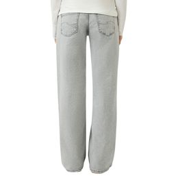 QS Damen Stretch-Jeans "CATIE Wide Leg"light grau used, Gr. 38, unifarben, Denim/Jeans, Obermaterial: 91% Baumwolle, 7% Elastomultiester, 2%