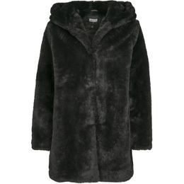 Urban Classics Damen Parka "Urban Classics Damen Ladies Hooded Teddy Coat"schwarz, Gr. S, unifarben, 100% Polyester, Jacken