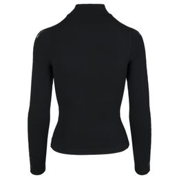 Urban Classics Damen T-Shirt "Urban Classics Damen Ladies Lace Striped LS"schwarz, Gr. XS, gestreift, 95% Baumwolle, 5% Elasthan, Shirts