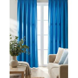 Vorhang WIRTH, B:285cm H:245cm, blau, Polyester, Wohnzimmer, Gardinen, "Dim out"