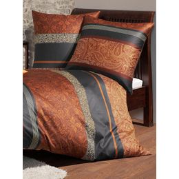 Bettw&auml;sche Bierbaum, orange, Mako-Satin, 100% Baumwolle, Bettw&auml;sche