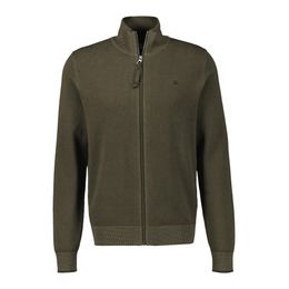 Strickjacke Lerros "Melange-Strickjacke f&uuml;r Herren", Herren, Gr. 5XL, nordic olive, 100% Baumwolle, Strickjacken Strickjacke