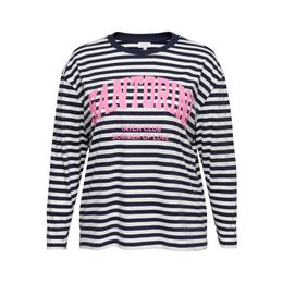 Only CARMAKOMA Damen Langarmshirt "CARSARAH LIFE L/S O-NECK BLOUSE JRS", blau, Gr. M, gestreift, Jersey, Obermaterial: 100% Baumwolle, Shirts