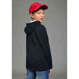 Kidsworld Jungen Kapuzenshirt "Kapuzenshirt mit Spruch: DON'T LOOK BACK", schwarz, Gr. 176, bedruckt, Single Jersey, Obermaterial: 100% Baumwolle.