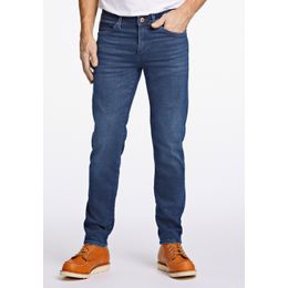 Bison Herren 5-Pocket-Jeans "Jeans Tapered Fit", blau, Gr. 31, unifarben, Obermaterial: 97% Baumwolle, 3% Elasthan, Jeans