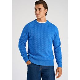 LINDBERGH Herren Strickpullover "Strickpullover Relaxed Fit"bright blau mel, Gr. XL, Obermaterial: 80% Wolle, 20% Nylon, Pullover