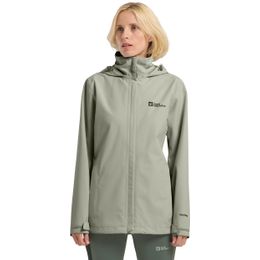 Jack Wolfskin Damen Outdoorjacke "TRAILTIME 2L JKT W", gr&uuml;n, Gr. XL, Web, Obermaterial: 100% Polyester, Jacken, wasserdicht, winddicht, atmungsaktiv,