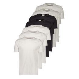 LINDBERGH Herren Kurzarmshirt "T-Shirt (Kurzarm) Relaxed Fit", schwarz-wei&szlig;, Gr. M, unifarben, Obermaterial: 100% Baumwolle, Shirts