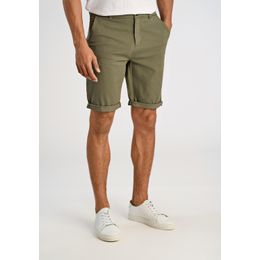 LINDBERGH Herren Chinoshorts "Chino-Shorts Relaxed Fit", gr&uuml;n, Gr. L, unifarben, Obermaterial: 98% Baumwolle, 2% Elasthan, Hosen