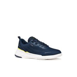 Geox Herren Sneaker "U VITTOUR", Gr. 39navy, Lederimitat, Textil, Schuhe, Halbschuh, Freizeitschuh, Schn&uuml;rer mit Kontrastbesatz