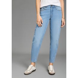 Arizona Damen Comfort-fit-Jeans, blau, Gr. 40, unifarben, Denim/Jeans, Obermaterial: 82% Baumwolle, 17% Polyester, 1% Elasthan, Jeans, weite Beinform