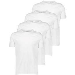 LINDBERGH Herren Kurzarmshirt "T-Shirt (Kurzarm) Relaxed Fit", wei&szlig;, Gr. L, unifarben, Obermaterial: 100% Baumwolle, Shirts