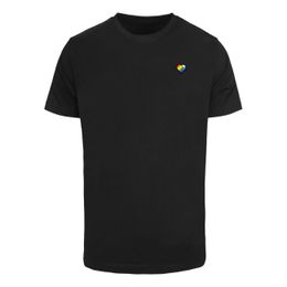 MisterTee Herren T-Shirt "MisterTee Glossy Heart Pride Tee"schwarz, Gr. S, bedruckt, 100% Baumwolle, Shirts