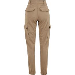 Urban Classics Damen Stoffhose "Urban Classics Damen Ladies Cotton Twill Utility Pants"unionbeige, Gr. 32, unifarben, 98% Baumwolle, 2% Elasthan,