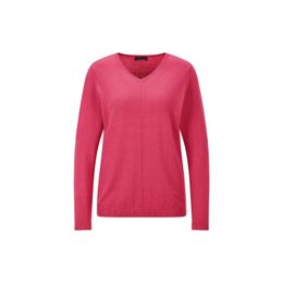 GOLDNER Damen Rundhalspullover "Baumwollpullover mit V-Ausschnitt", rot, Gr. 38, Obermaterial: 95% Baumwolle CO. 5% Kaschmir WS., Pullover, mit