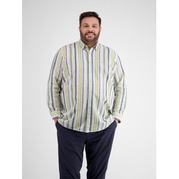Lerros Herren Langarmhemd "Modisches Streifenhemd f&uuml;r Herren, in &Uuml;bergr&ouml;&szlig;en", wei&szlig;, Gr. XXXL, 55% Leinen, 45% Baumwolle, Hemden