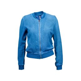 Freaky Nation Damen Lederjacke "Happy Me-FN", blau, Gr. S, Oberstoff: 100% Leder. Futter: 100% Baumwolle, Jacken