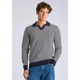 LINDBERGH Herren Strickpullover "Strickpullover Relaxed Fit", schwarz-wei&szlig;, Gr. L, gestreift, Obermaterial: 60% Baumwolle, 40% Polyester, Pullover