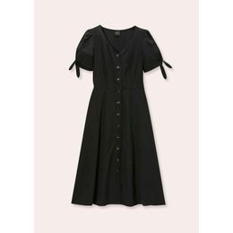 Madeleine Mode MADELEINE Damen Midikleid "Sommerkleid Viskosekleid mit V-Ausschnitt, Kurzarm", schwarz, Modern, Gr. 40, Obermaterial: 67% Viskose CV. 28% Lyocell