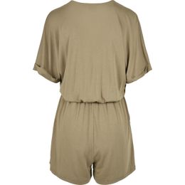 Urban Classics Damen Jumpsuit "Urban Classics Damen Ladies Short Modal Jumpsuit"khaki, Gr. XXL, unifarben, 77% Modal, 23% Polyester, Overalls