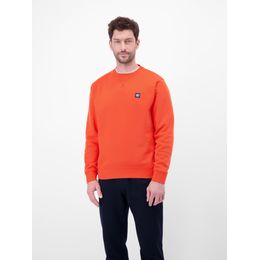 Lerros Herren Sweatshirt "Urbaner Sweatshirtstyle, weiche Haptik", orange, Gr. M, 50% Baumwolle, 50% Polyester, Sweatshirts, Unifarbenes