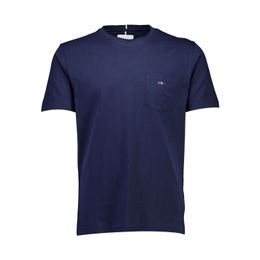 Bison Herren Kurzarmshirt "T-Shirt (Kurzarm) Comfort Fit", blau, Gr. L, gestreift, Obermaterial: 100% Baumwolle, Shirts