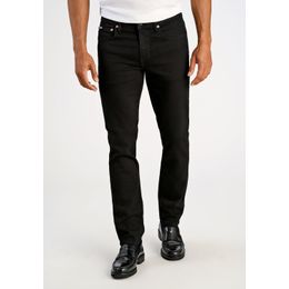 5-Pocket-Jeans LINDBERGH "Jeans Tapered Fit", Herren, Gr. 32, L&auml;nge 36, schwarz (cold schwarz), Obermaterial: 98% Baumwolle, 2% Elasthan, unifarben, gerade, unten schmal, Jeans 5-Pocket-Jeans