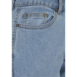 Urban Classics Damen Stoffhose "Urban Classics Damen Ladies Organic Stretch Denim Cargo Pants", blau, Gr. 34, unifarben, 50% Baumwolle (Bio), 48%