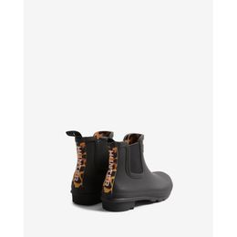 Gummistiefel Hunter "WOMENS ORIGINAL CHELSEA LEOPARD BACKSTRA", Damen, Gr. 40/41, schwarz, Gummi, Schuhe Gummistiefel, wasserdicht