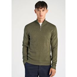 Junk De Luxe Herren Troyer "Troyer Slim Fit", gr&uuml;n, Gr. XL, unifarben, Obermaterial: 80% Viskose, 20% Nylon, Pullover