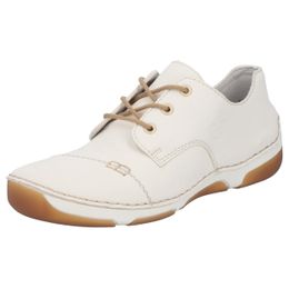 Rieker Damen Sneaker, Gr. 40beige, Lederimitat, Schuhe, Schn&uuml;rschuh, Halbschuh, Casual-Schn&uuml;rer mit softer Innensohle