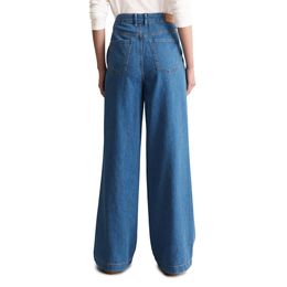 Marc O'Polo Damen Weite Jeans "Model Tomma", blau, Gr. 28, MARC O'POLO DENIM, Denim/Jeans, Obermaterial: 100% Baumwolle, Jeans, High Pleated Waist, Wide Leg
