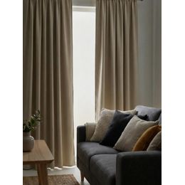 Vorhang WIRTH, B:145cm H:220cm, beige, Polyester, Wohnzimmer, Gardinen, "Dim out"