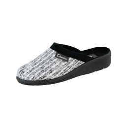SALIHA Damen Pantolette "Hausschuhe Silvi Strukturgewebe", Gr. 40, grau, Obermaterial: 100% Textilmaterial TEXMAT., Schuhe