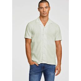 LINDBERGH Herren Leinenhemd "Leinenhemd (Kurzarm) Relaxed Fit", gr&uuml;n, Gr. XL, Obermaterial: 55% Leinen, 45% Baumwolle, Hemden