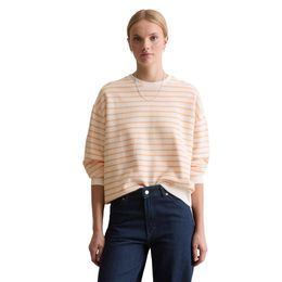 Marc O'Polo Damen Sweatshirt "aus reinem Organic Cotton"light orange, Gr. XL, MARC O'POLO DENIM, gestreift, Obermaterial: 100% Baumwolle, Sweatshirts
