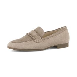 Gabor Damen Slipper "FLORENZ", Gr. 42, beige, Veloursleder, Schuhe, Blockabsatz, Schlupfschuh, Businessschuh mit Zierriegel, G-Weite
